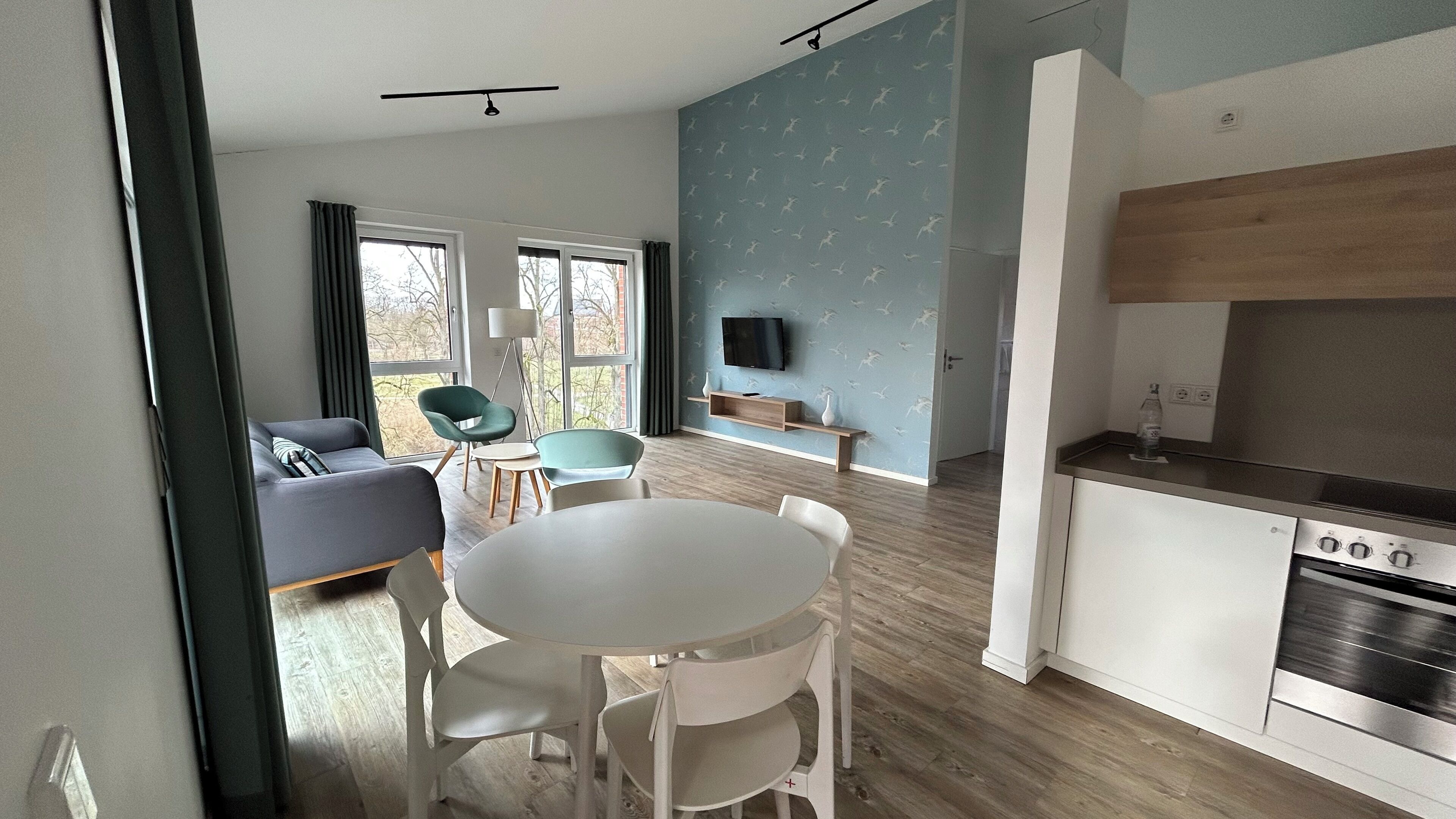 Cobertura, 2 quartos, terraço, vista para o rio (Kitchen) | Área de estar | TV de tela plana