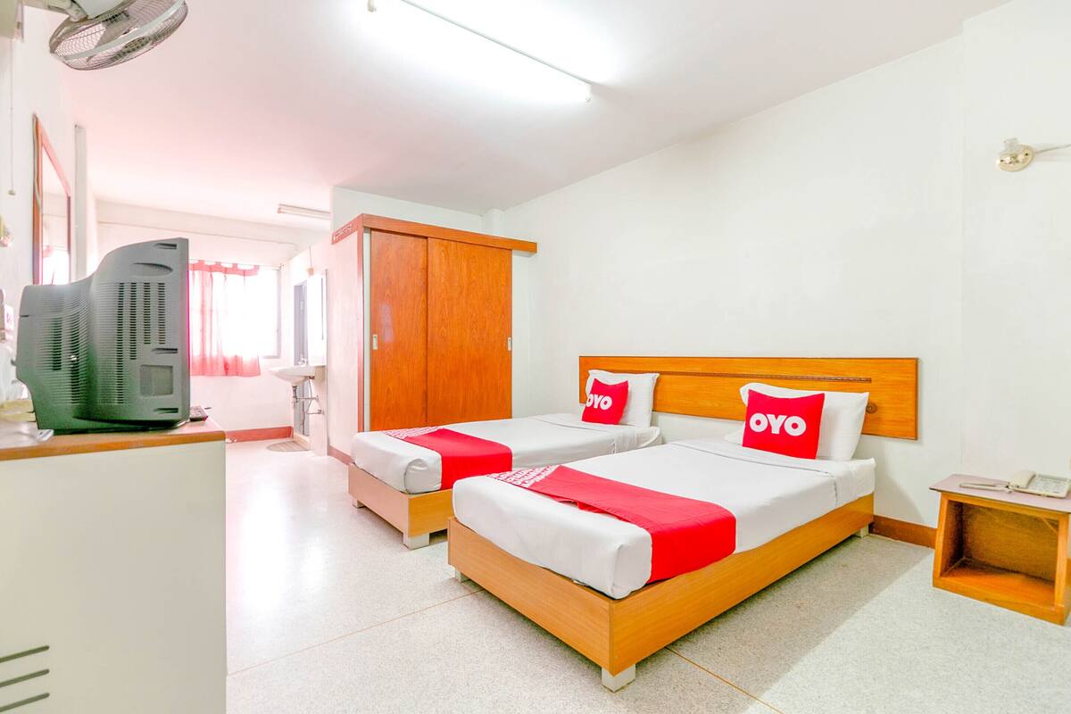 Quarto Twin Deluxe | Secretária, Wi-fi grátis, roupa de cama fornecida 