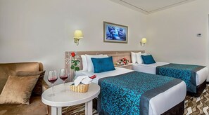Roupa de alta qualidade, minibar com produtos grátis, cofre no quarto 