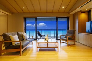 Suíte premium | 1 quarto, roupas de cama premium, cofres nos quartos, escrivaninha