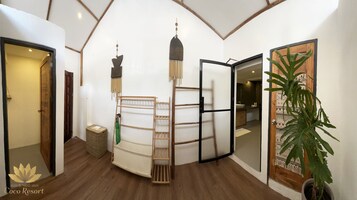 Villa Familiar, junto à praia | Casa de banho | Um polibã, um chuveiro fixo, artigos de higiene pessoal grátis 