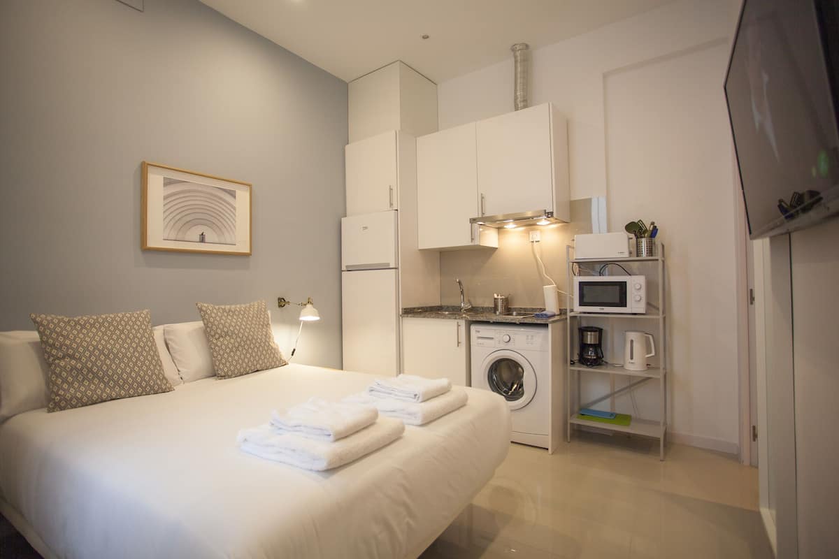 Suite-Estúdio Comfort, no rés do chão | 1 quarto, roupa de alta qualidade, edredões de penas 