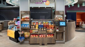 Uma loja de conveniência 24 horas com diversos lanches, bebidas e um sistema de pedidos digitais.