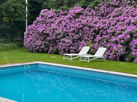Piscina exterior sazonal, espreguiçadeiras 