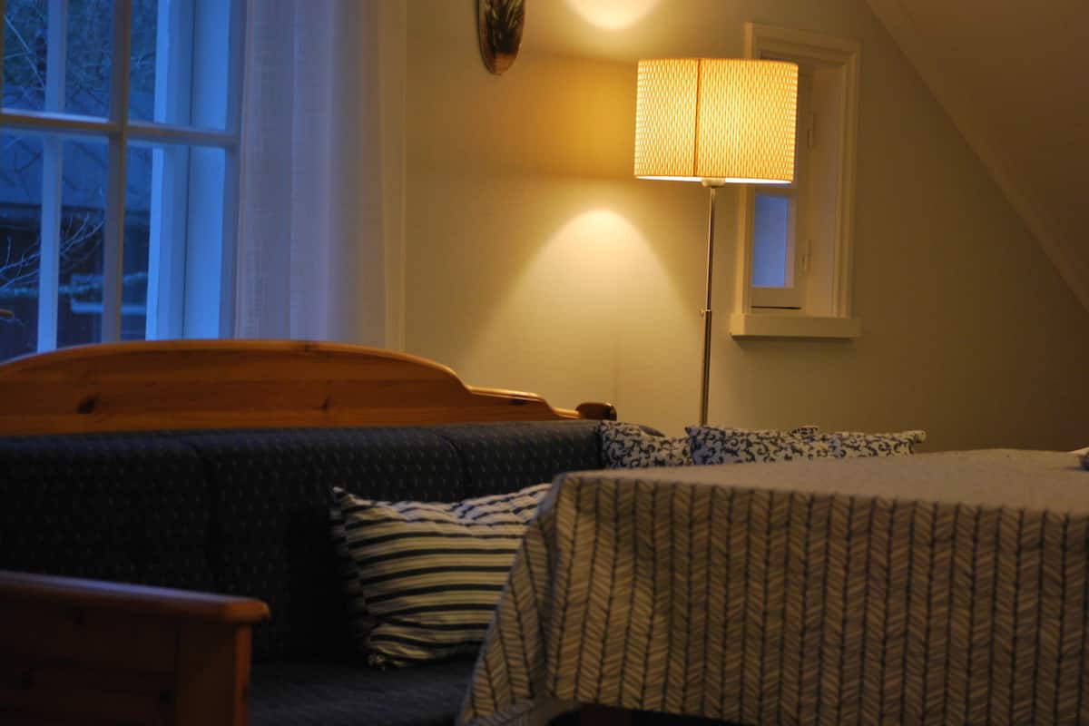 Quarto Quádruplo Básico, casa de banho partilhada, vista para o parque | Cortinas/cortinados opacos, berços/camas para crianças 