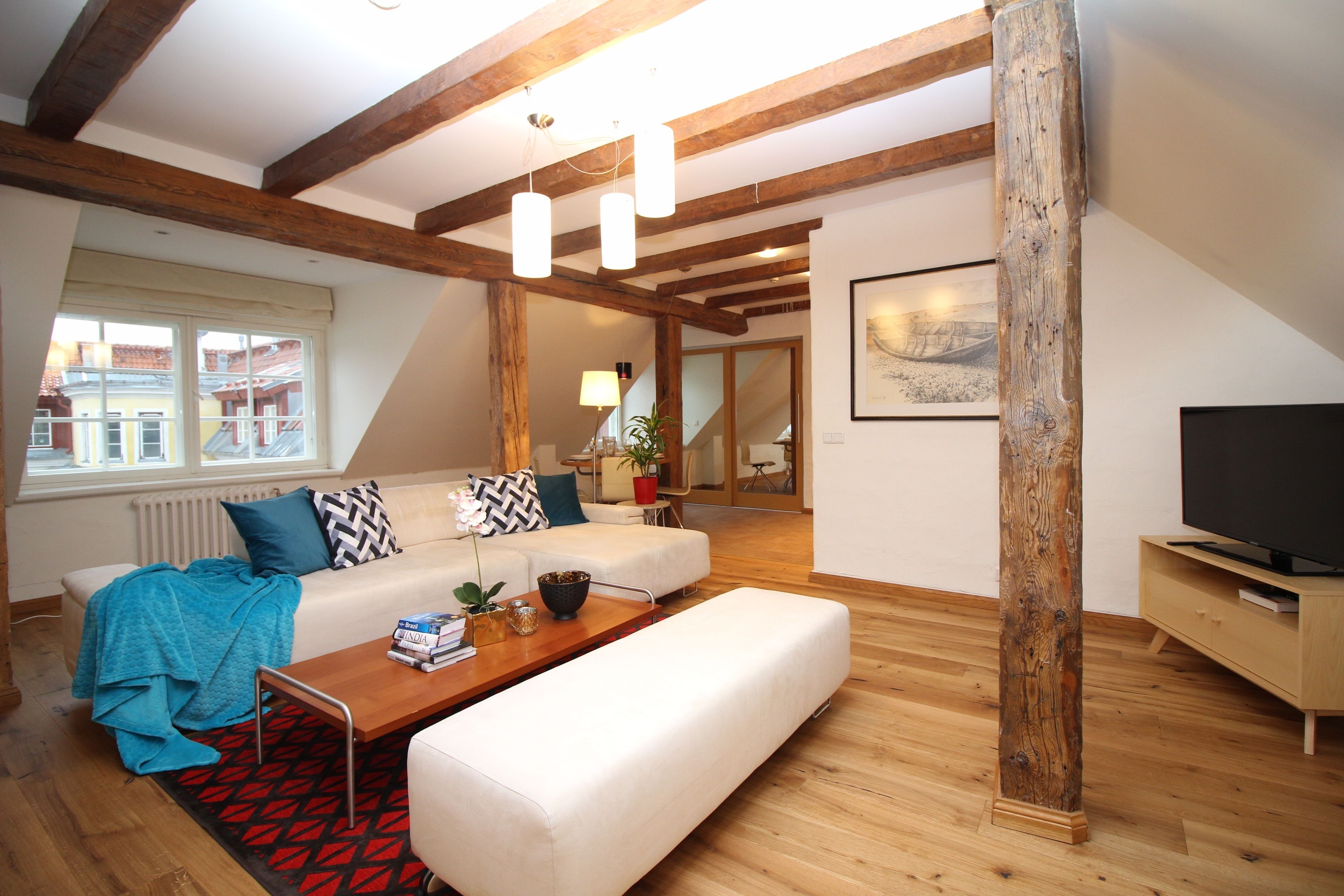 Apartamento, 1 quarto, lareira | Sala de estar