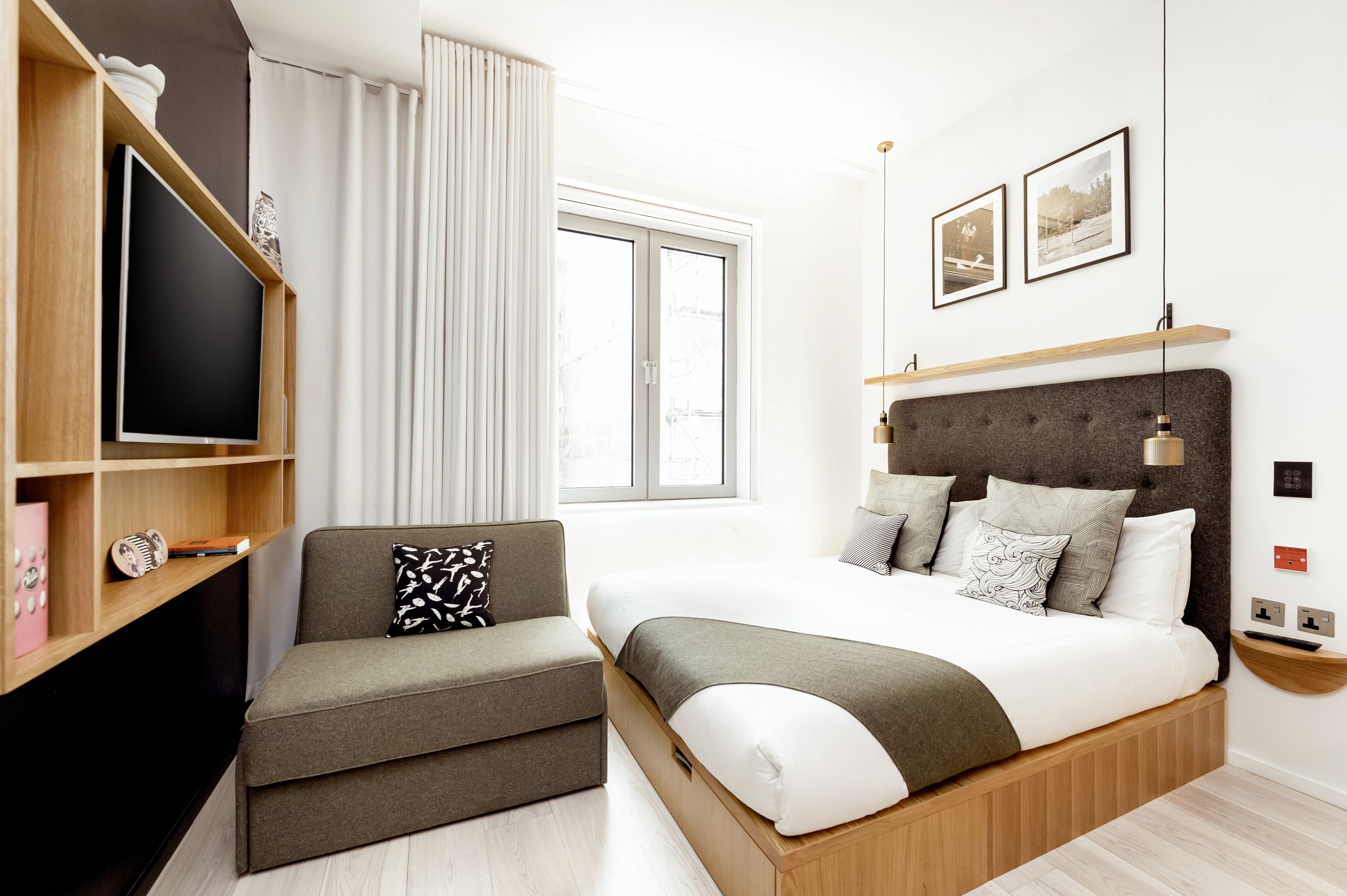 Estúdio | Roupas de cama premium, frigobar, cofres nos quartos, cortinas blackout
