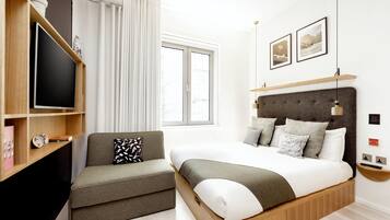 Estúdio | Roupas de cama premium, frigobar, cofres nos quartos, cortinas blackout