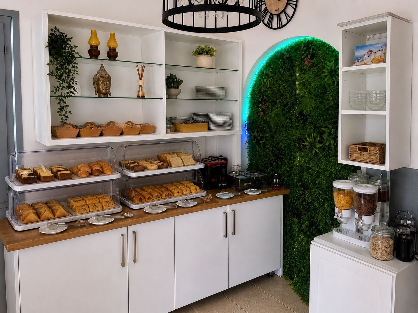 Café da manhã com buffet todos os dias mediante uma taxa