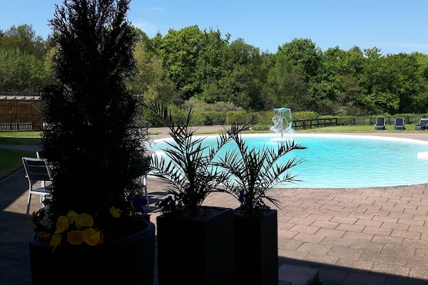 Piscina exterior, espreguiçadeiras
