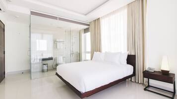 Suíte, 2 camas Queen | 1 quarto, roupas de cama premium, camas com colchões pillow-top