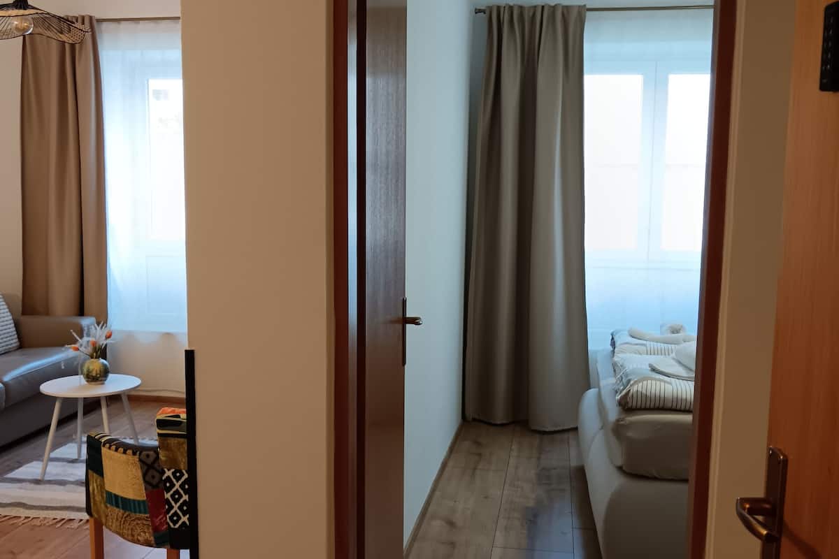 Apartamento, 1 quarto | Roupa hipoalergénica, edredões de penas, cofre no quarto