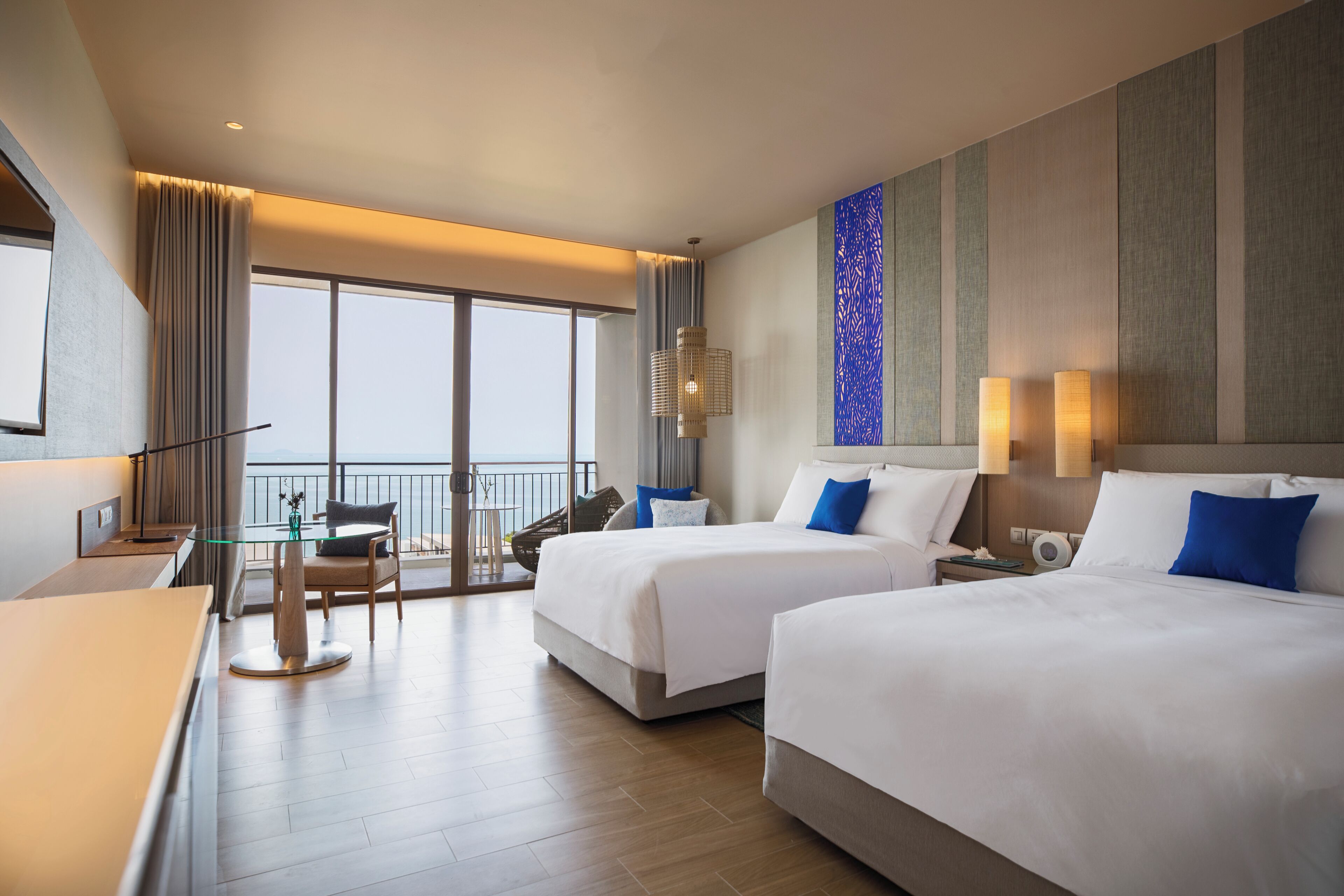 Quarto Básico, 2 camas individuais, varanda, vista para o mar (Balcony) | 1 quarto, roupa de alta qualidade, minibar, cofre no quarto 