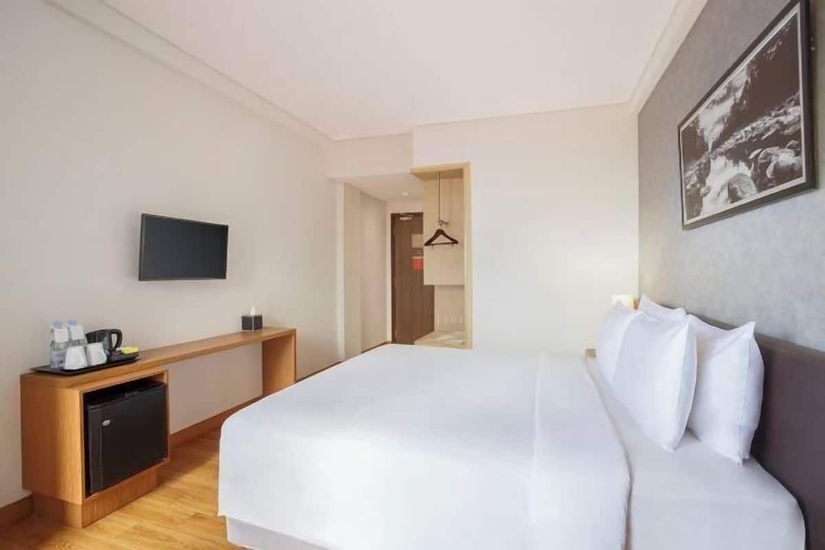 Roupa de alta qualidade, edredões de penas, minibar, cofre no quarto 