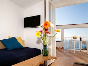 Quarto Duplo Panorâmico, 2 quartos, não fumadores, vista para o mar | Secretária, quartos insonorizados, berços/camas para crianças 