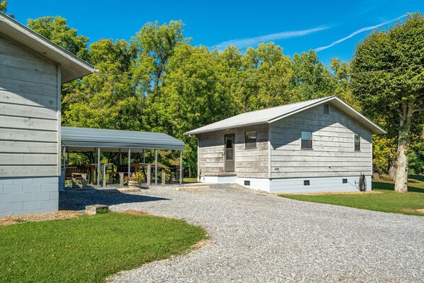 Charming Cottage Right On Cosby Creek! Enjoy the waterfall from the ...