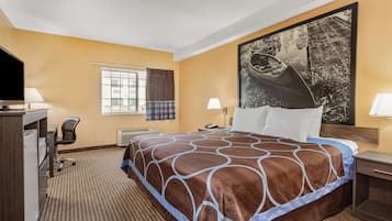 Quarto, 1 cama king-size, não fumadores | Secretária, cortinas/cortinados opacos, ferro/tábua de engomar