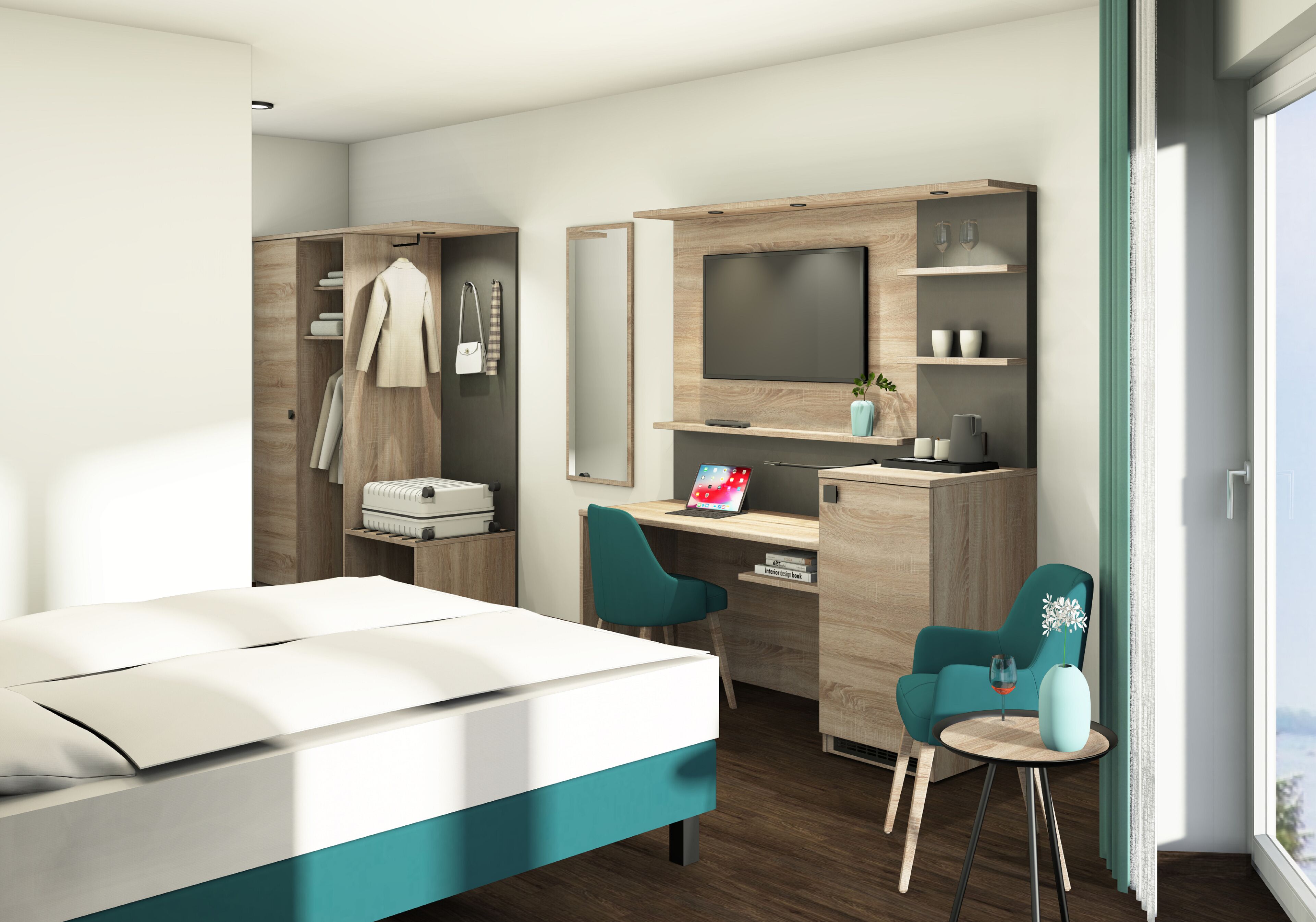 Quarto casal luxo | Roupas de cama premium, cofres nos quartos, individualmente mobiliados