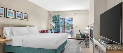 Quarto Deluxe, 1 cama king-size, varanda | Roupa de alta qualidade, edredões de penas, secretária