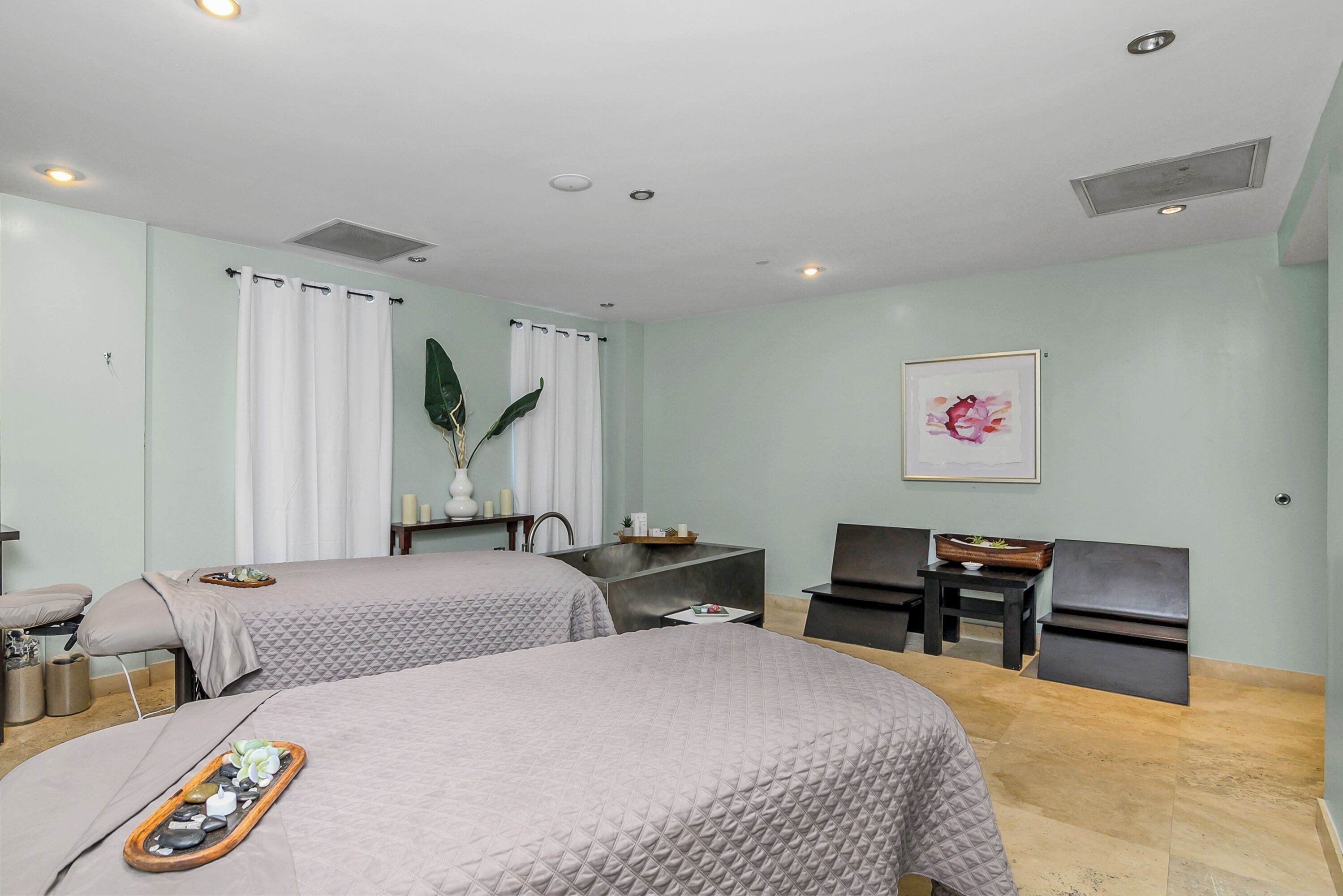 Salas para tratamentos a dois, tratamentos corporais