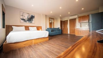 Studio King Size City View | 1 quarto, roupas de cama premium, cofres nos quartos