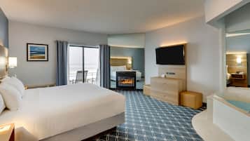 Quarto luxo, 1 cama King, varanda, ao lado da praia | 1 quarto, cofres nos quartos, escrivaninha