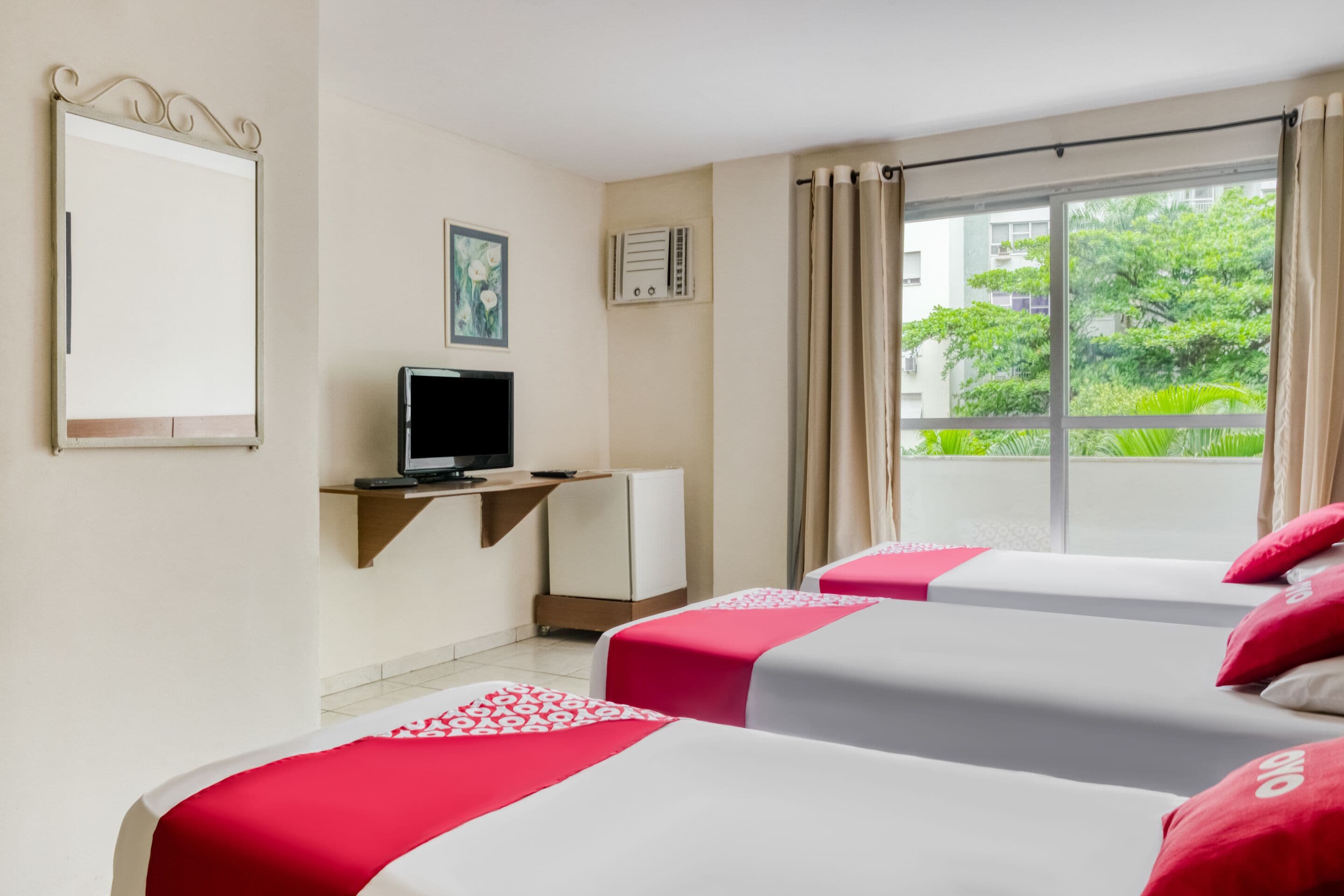 Quarto Triplo, 3 camas individuais | Quartos insonorizados, Wi-fi grátis, roupa de cama fornecida 