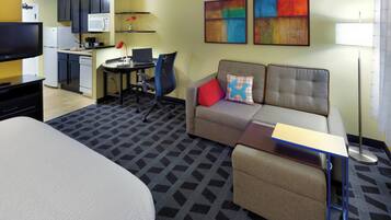 Estúdio, 1 cama queen-size e sofá-cama | Sala de estar | Smart TV, Netflix, leitor de DVD