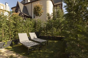 Quarto casal premium, vista para o jardim | Terraço/pátio