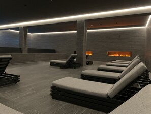 Salas para tratamentos a dois, sauna seca, banho turco/hammam