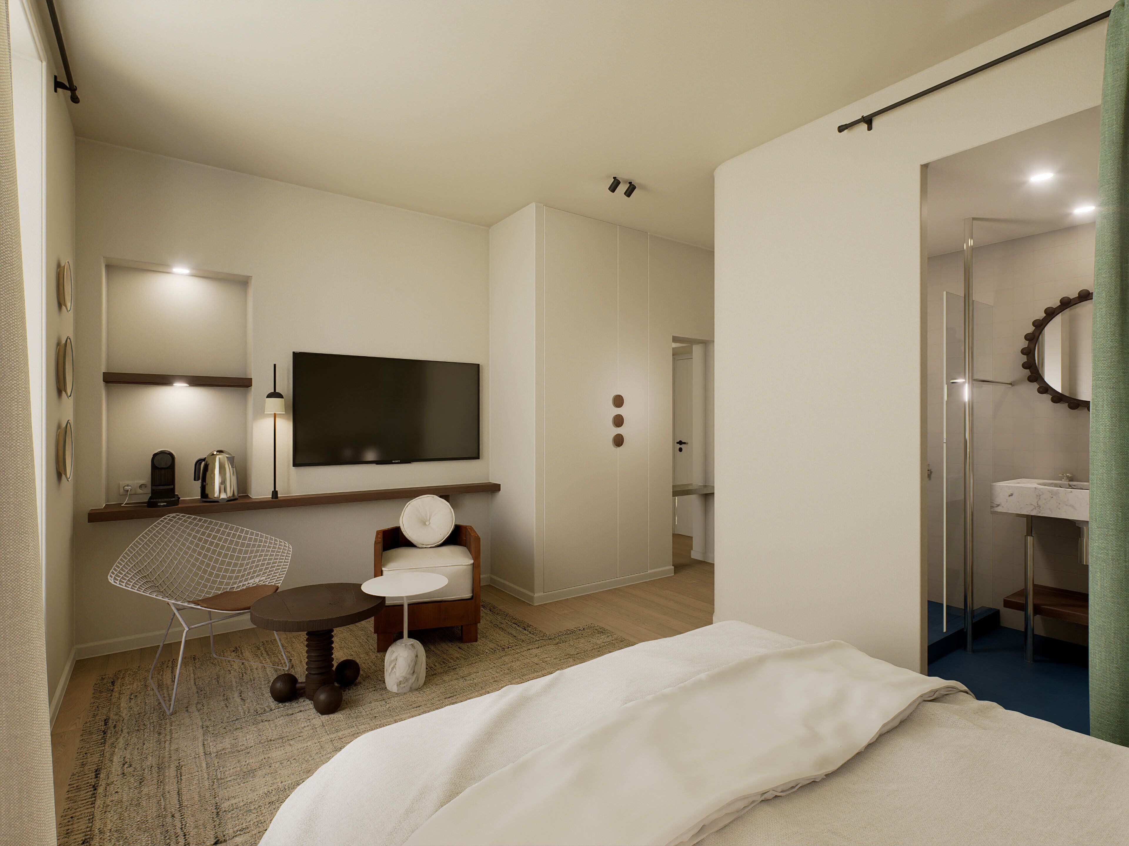 Quarto Duplo Superior | Minibar, cofre no quarto, cortinas/cortinados opacos 