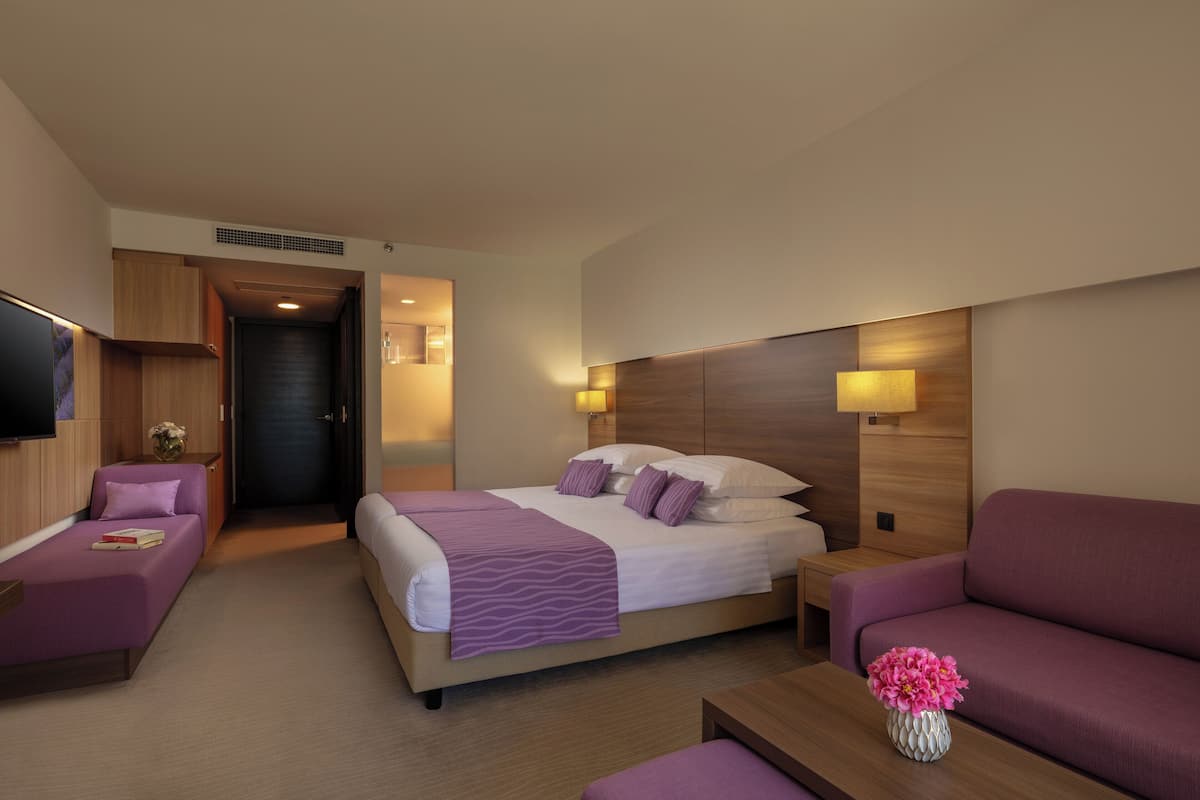 Minibar, cofre no quarto, secretária, cortinas/cortinados opacos