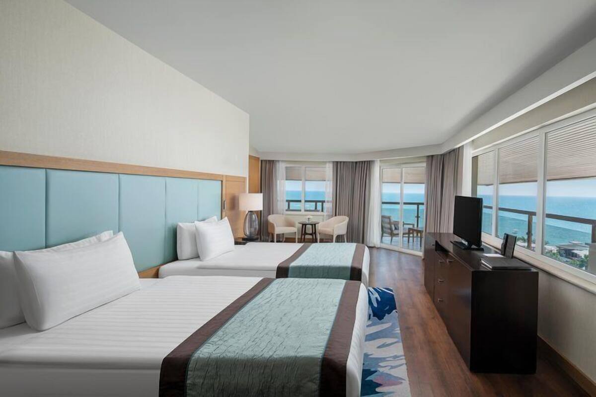 Dúplex Presidencial, vista para o mar (Suite) | Lençóis de algodão egípcio, roupa de alta qualidade, minibar 