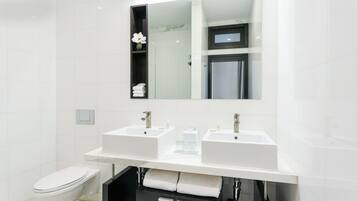 Produtos de higiene exclusivos, um secador de cabelo