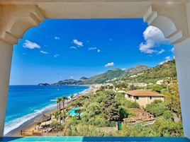 Quarto Deluxe, terraço, vista para o mar | Terraço/pátio interior