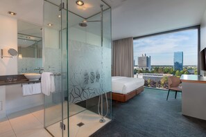 Suite Júnior, 1 cama king-size | Roupa hipoalergénica, camas de colchão Select Comfort, minibar 