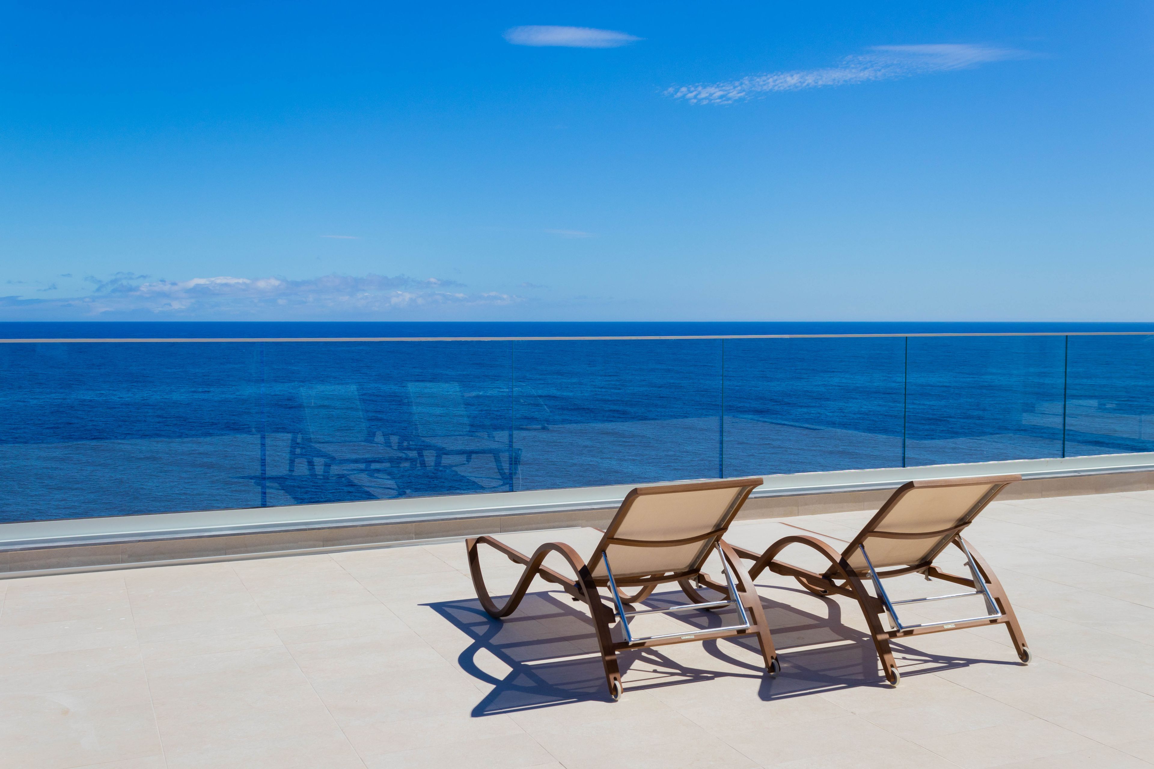 Quarto duplo, vista para o mar | Terraço/pátio