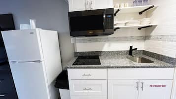 Suite, 1 quarto, não fumadores, kitchenette | Cozinha privada | Um frigorífico, um micro-ondas