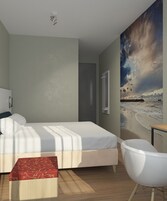 Quarto Duplo | Cofre no quarto, secretária 