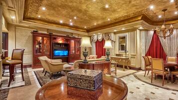 Suite Presidencial (Club Floor) | Roupa de alta qualidade, camas de colchão viscoelástico, minibar