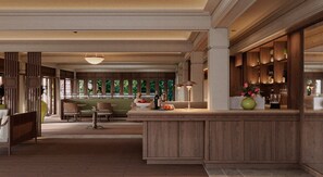 Cozinha internacional, com vista para a piscina 