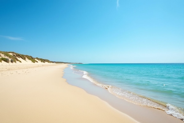 Perto da praia, areia branca