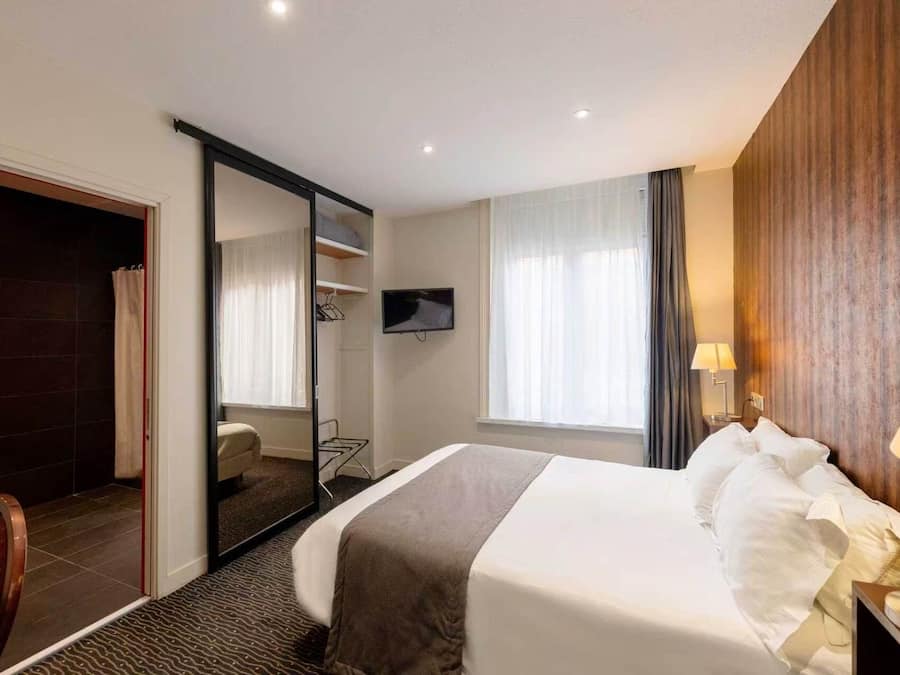 Quarto casal, vista para a cidade | Roupas de cama de algodão egípcio, roupas de cama premium