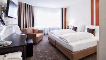 1 quarto, roupa de alta qualidade, camas de colchão pillowtop