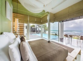Vila, 3 quartos, de frente para a praia | Roupas de cama de algodão egípcio, roupas de cama premium