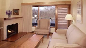 Premium Fireplace Lakeview | Área de estar | TV LCD