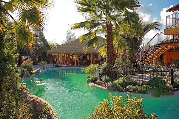 Piscina exterior, espreguiçadeiras