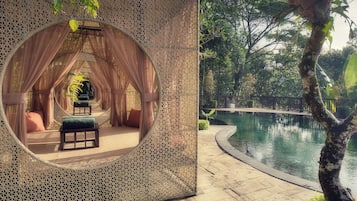 Piscina exterior, espreguiçadeiras