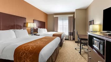 Suite, 2 camas queen-size, não fumadores | Roupa de alta qualidade, camas de colchão pillowtop, secretária