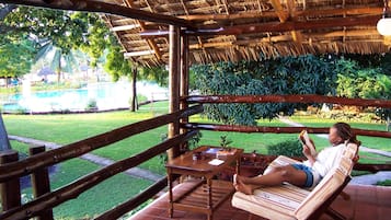 Quarto Duplo ou Twin Executivo, vista para o mar | Terraço/pátio interior